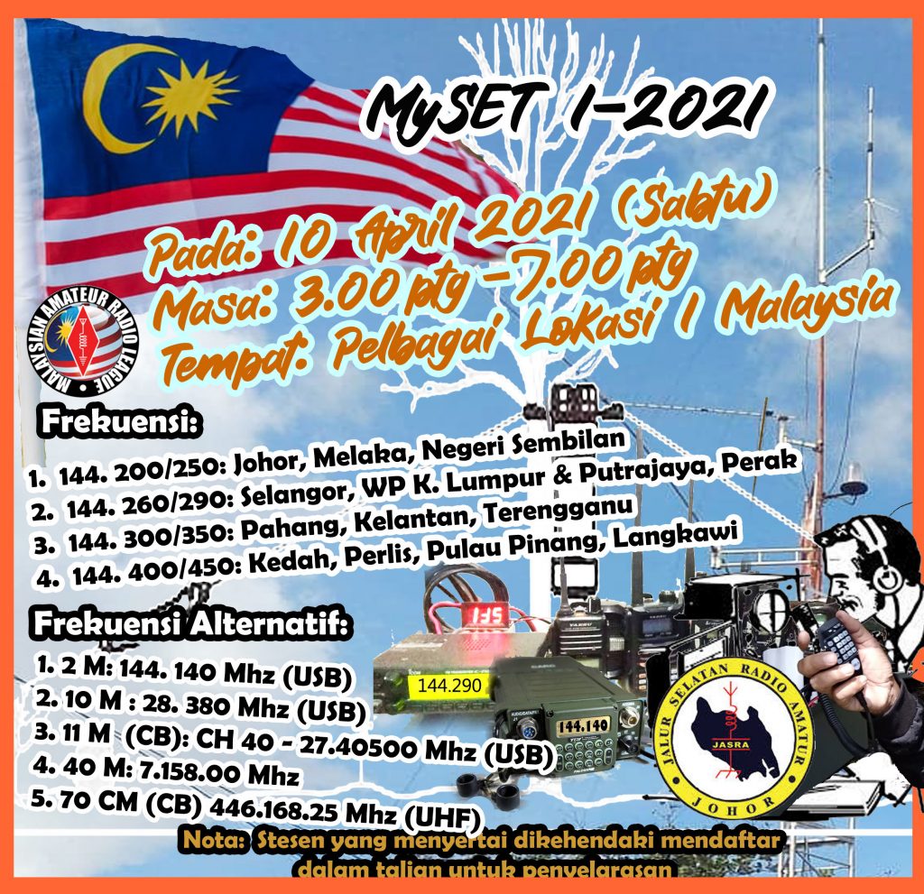 MySET JASRA Siri 1/2021 – Persatuan Jalur Selatan Radio Amatur Malaysia